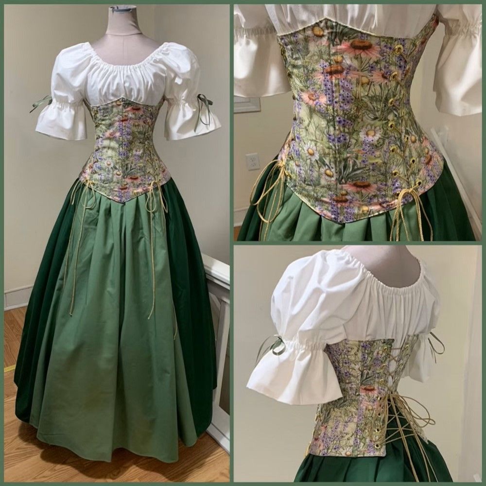 Spring Countess complete underbust corset set.– Pearson's Medieval Shoppe